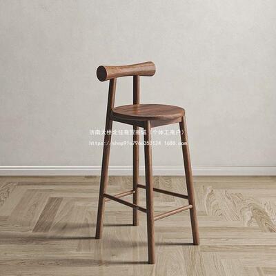 吧台椅椅用子吧前实家木高脚凳岛台靠背高凳子台HTO高脚凳蝴蝶吧
