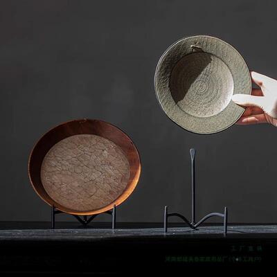 盘子支架赏盘支架GEB瓷盘托架展茶饼铁艺餐盘碟子装饰件盘子托示