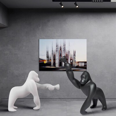 意大利设计大猩猩点灯Kingkong雕塑落地灯展厅大型装饰摆件艺术灯