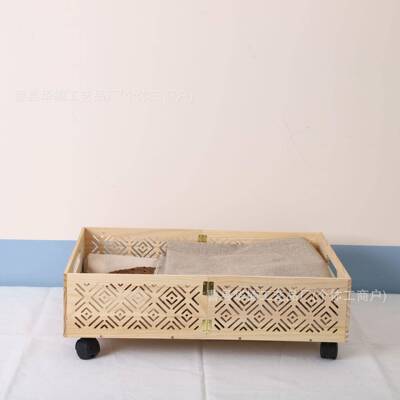 木质箱卧室床下纳收纳滑轮透明盖储3235物箱衣物工具床底收纳整理