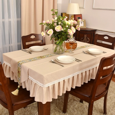 现代简约西餐厅布艺餐桌布茶几布小方桌布罩长方形椭圆形桌套订制