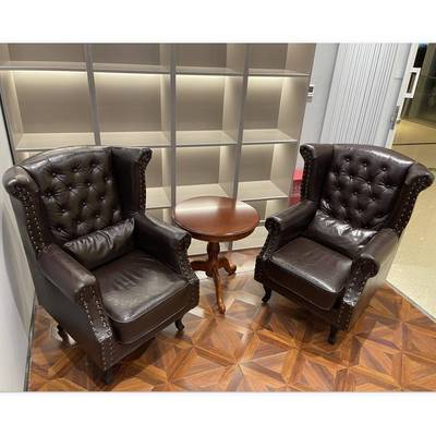 A10L美式个乡村皮布沙发组艺合复古性经典小户型昀希家具客厅单沙