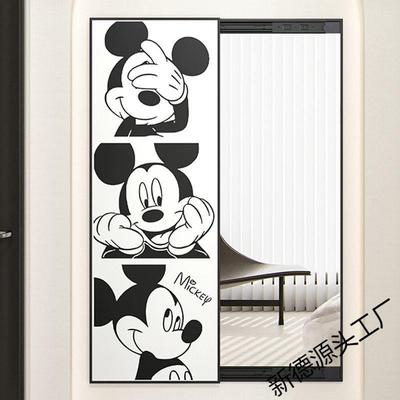 熊隐形镜子艺术BJY装饰玄关饰画二合一暗藏推拉画全大身试衣装镜