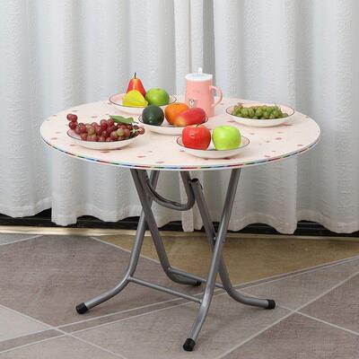 可站圆形尚易折叠小饭桌家用吃饭桌子厨房立简餐桌WIJ阳台时小圆