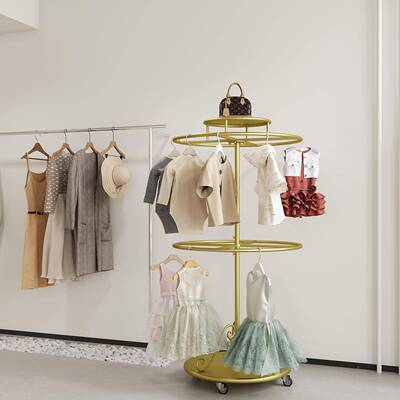 童装店圆货架旋转中层岛架落地式置服物架双短裤泳裤DK-21024形泳