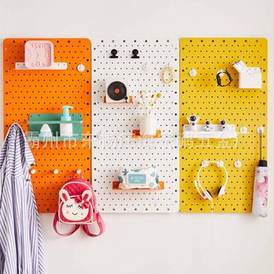 洞洞板免孔NTO置物架收纳厅卧厨客房室隔板墙壁壁挂墙打上置物架