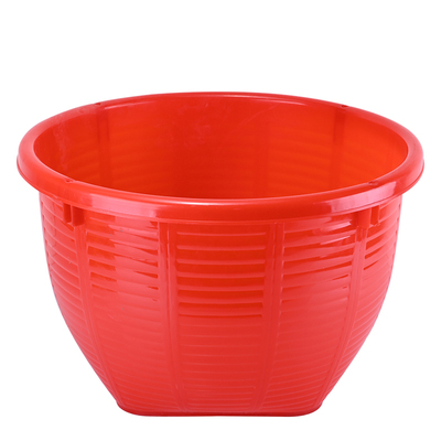 塑料箩筐圆形箩兜大号周转筐加厚胶框仿竹编箩筐蔬菜西瓜水果框子