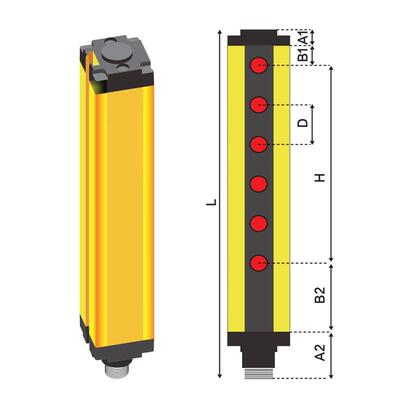 莱格LC系列光栅光数轴距施10mm分率15mm安全光栅KVD光轴75-1辨35