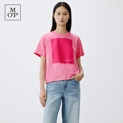 Marc O'Polo/MOP 2025夏季新款纯棉圆领色快印花宽松短袖T恤女士