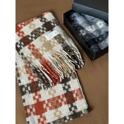 印像家秋冬季氛围感高品质拼色围巾加厚保暖男女长款围脖披肩