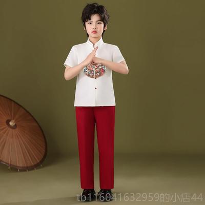 新款国小庆儿童大合唱团演出服生中国风诗歌朗诵学新中式歌唱比服
