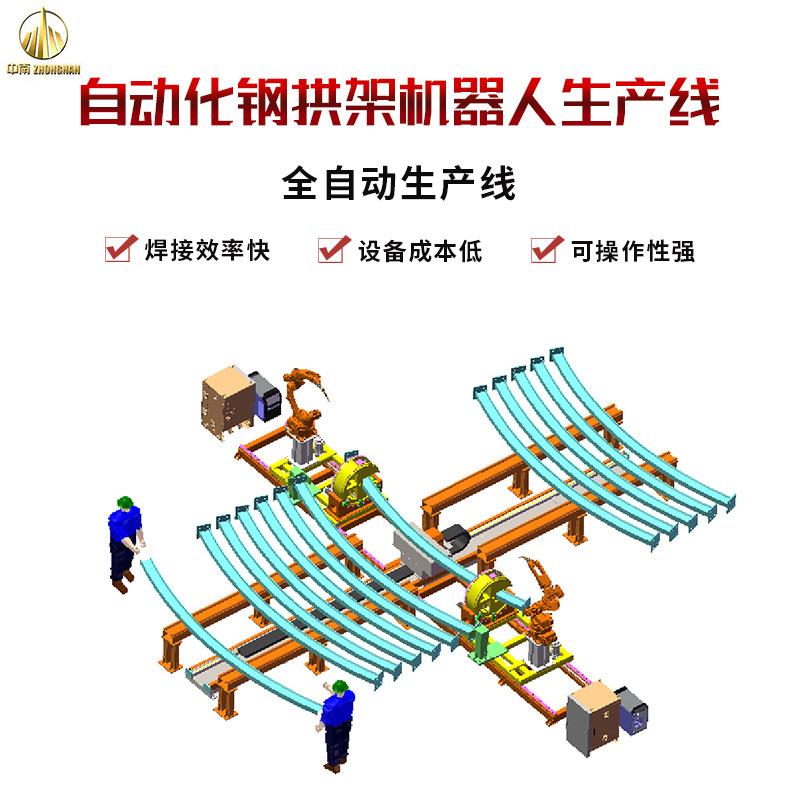 中南弯曲切断一体机排焊机自动化钢拱架焊接机器人生产线