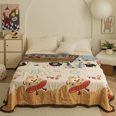 韩式层泡芙被皱纯棉纱布FFN10821春秋被双皱层纱全十棉被纱子四季