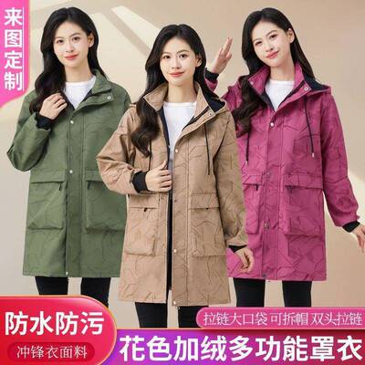 罩衣女冬季加绒加穿厚mEQ2DjjX防成人干活外洋气漂亮水裙新款大褂