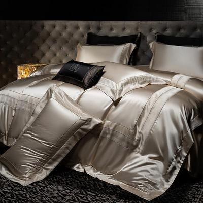 高奢华真丝棉墅提花四件套蚕丝缎丝滑裸睡SDE1688面档长绒棉床单