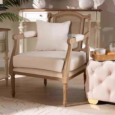 法式实CVK木天藤编人位沙发复古做单然人休闲椅客厅酒店双别墅旧