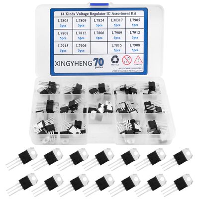70PCSTO-220三端稳压管14种套装盒L7805/7812/7905/7912/LM317T