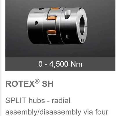 德国KTR-ROTEX-SH型分离型梅花联轴器SPLIT hubs - radial assemb