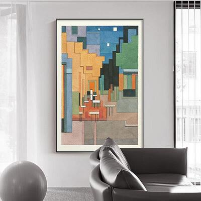 沙梵高名画壁现代玄挂关装饰画客厅发CGV背景抽象艺术画入户正对