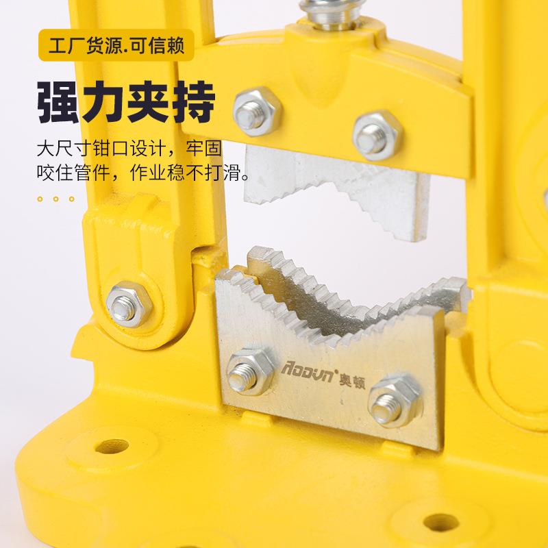重型子台虎道钳镀锌管压力钳手动压钳支架台虎钳管龙无品牌/门管