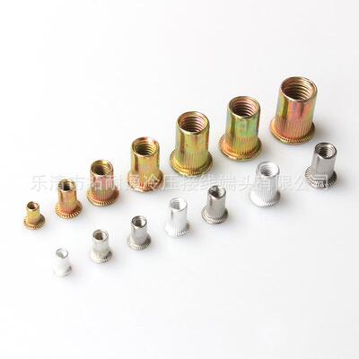12螺00pcs铆螺母套装M13~M2拉帽平头柱纹铆螺母OXX拉铆母直销