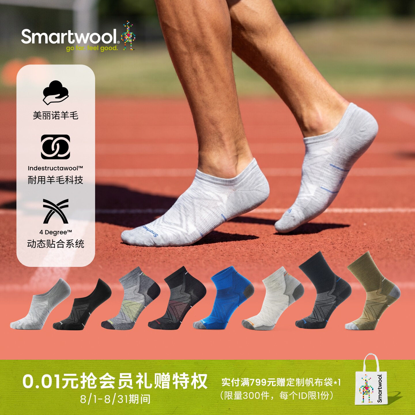 Smartwool美丽诺羊毛男女同款低筒袜Hyrox训练跑步袜舒适耐穿户外