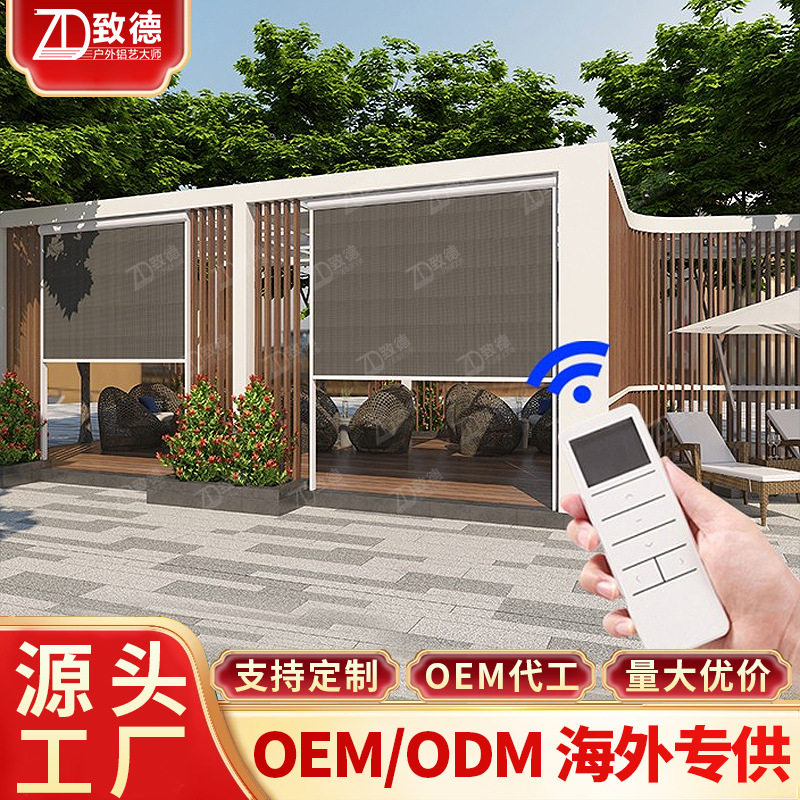 电动卷帘纱帘防蚊虫手动PVC防窥防虫店铺高清隐形纱窗帘广州