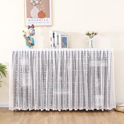 新款 蕾丝布艺书架鞋柜置物架厨房柜子遮挡帘衣柜书柜防尘帘 热销