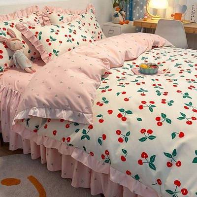 加厚亲肤迪晶家纺四件套四韩床裙被三套公主风学生宿舍床单版季件