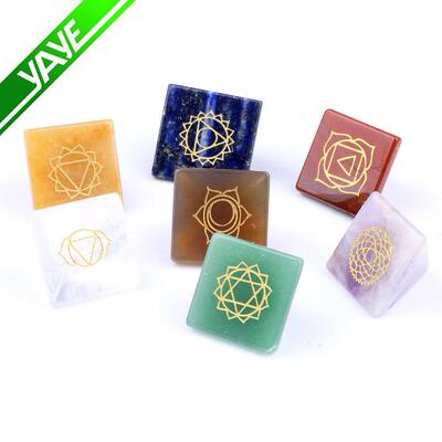 七青金字塔底部符号NJR天然刻半宝色石金紫晶白水晶