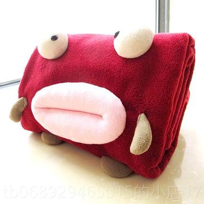 正品PLUMO靠垫被枕被子两用瑚绒毯办公室空调毯可爱创抱意卡 通珊