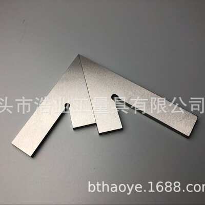 60度角尺不锈钢100x70mmDIN875标准角度测量60°平口角尺120x80