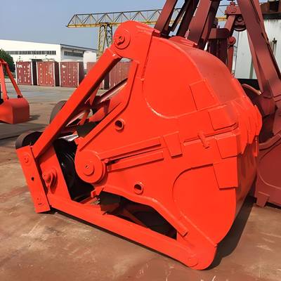 机械钩单绳悬挂抓斗卸船港口码RTZ头用单硬抓取石头双瓣抓斗机