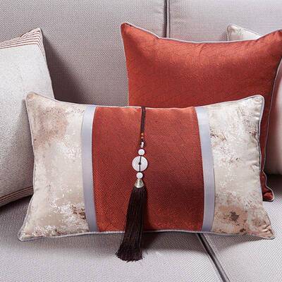 Y8Z中式客沙发新抱枕组合靠厅包穗流苏方枕抱F88JHHT9枕套样板间