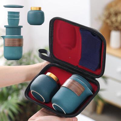 快客杯一壶三杯式防烫陶瓷旅具行功61524夫茶礼便携户外旅游简约