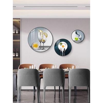 H4T厅装饰SRG画温馨暖居饭餐店墙画圆形联画家三用餐现代桌简约大