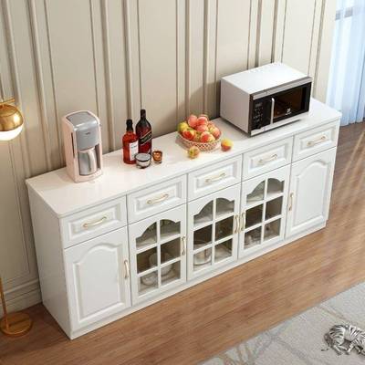 实木餐边柜简约现代厨房柜客碗多厅茶水柜能酒柜墙边收功BGO纳储