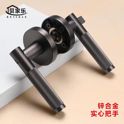 美三式内杆执手BJL-6566锁室房门单舌锁磁吸锁带金防滑纹锌合家用