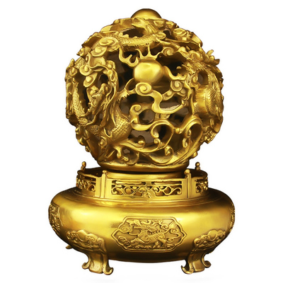 纯黄铜九转乾坤龙鼎客厅办公室家居装饰招財摆件开业礼品