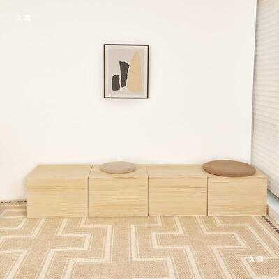 榻榻实木飘窗储物箱加台宽拼接床可室坐阳卧收纳米柜矮柜地垒CZL