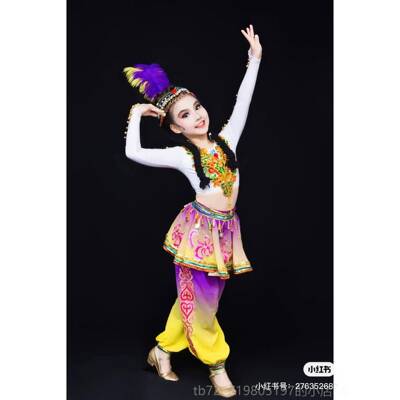 高档儿童新疆服舞演出手鼓舞民少数族民族维族维吾尔族阿孜蹈古丽