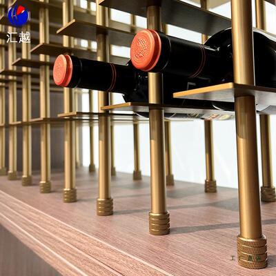 F967TTM5现代轻奢简约铝合金层千层红酒架展示悬挂可定制酒瓶子架