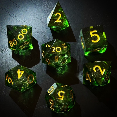 DND/COC跑团骰子树脂流沙多面