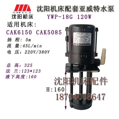 沈阳机床CAK6140 CA4085 CAK5085三相水泵 冷却泵 电泵YWP-18G