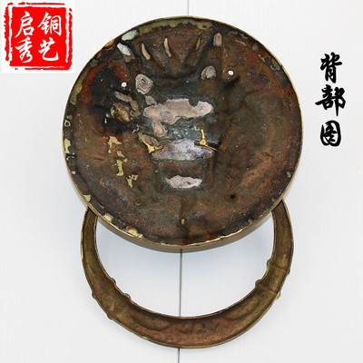 拉式仿古门环实木拉铜拉手大门门环龙头大中手复古拉手庙门大把手