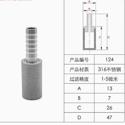 微孔金属曝气头污水处理氢能源汽车部件加氢管滤头透气过滤器