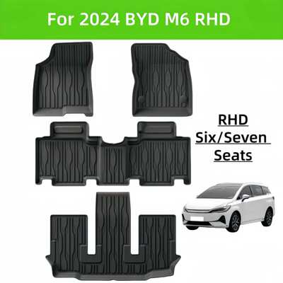 For 2024 BYD M6 RHD Luxury Car Carpet 3D TPE car floor mats