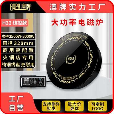 AOPA澳牌H20大功率电池炉YS-30P圆形嵌入式商用火锅电磁炉3000W