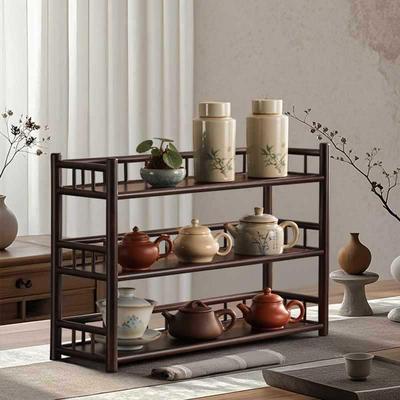 茶具置物架茶杯架子中式收纳架桌面上博古架茶桌紫砂壶小型摆放架