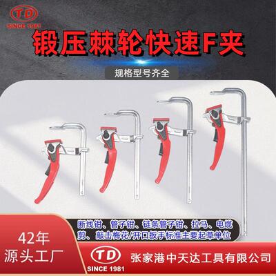 天达新工厂家供应TDF03导轨固定夹木工夹固定器F型夹锻压F夹